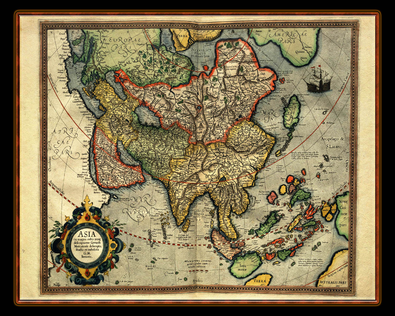 Map Wallpaper - Illuminated Manuscript Atlas of Maps for Desktop ...