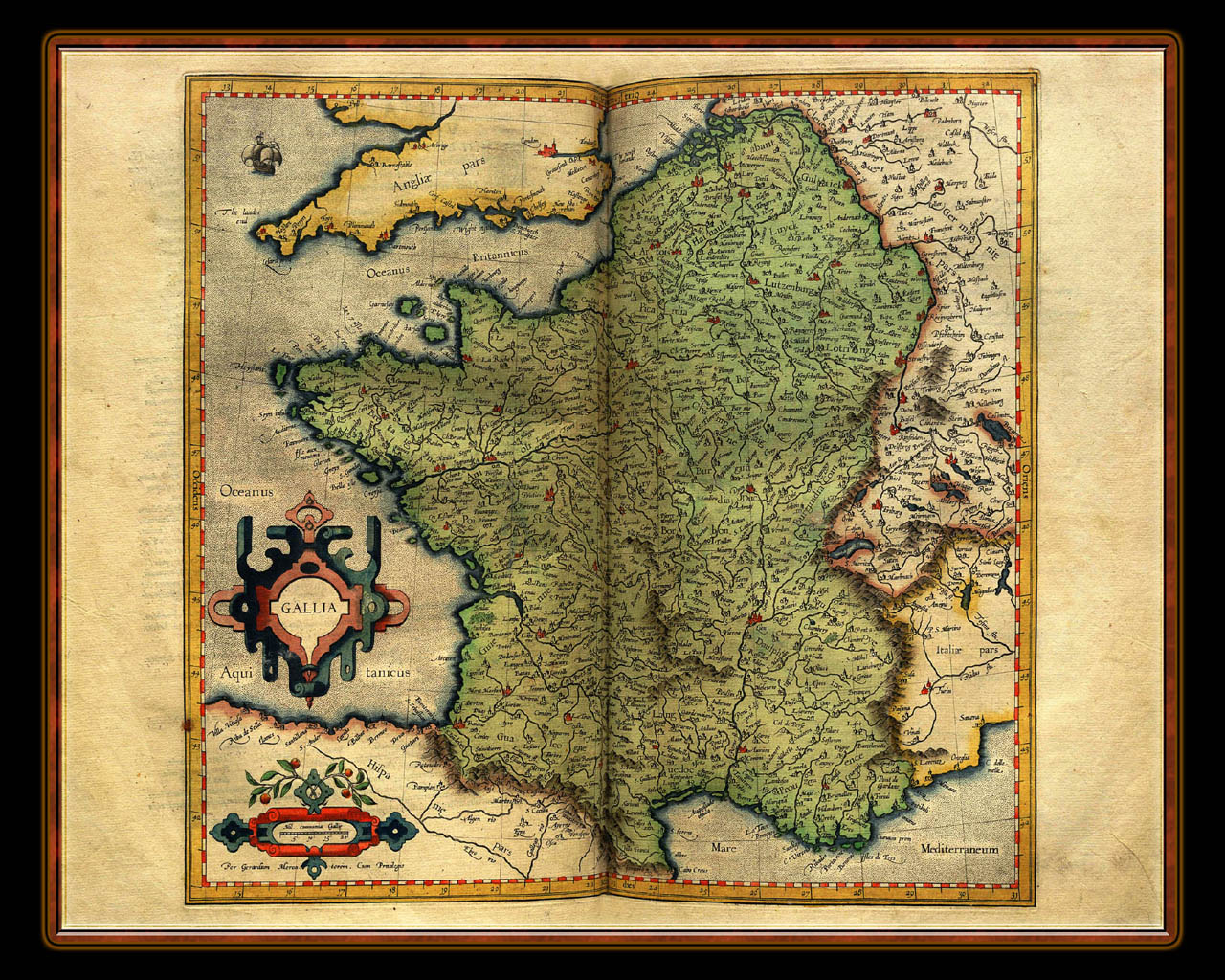 Map Wallpaper - Illuminated Manuscript Atlas of Maps for Desktop ...