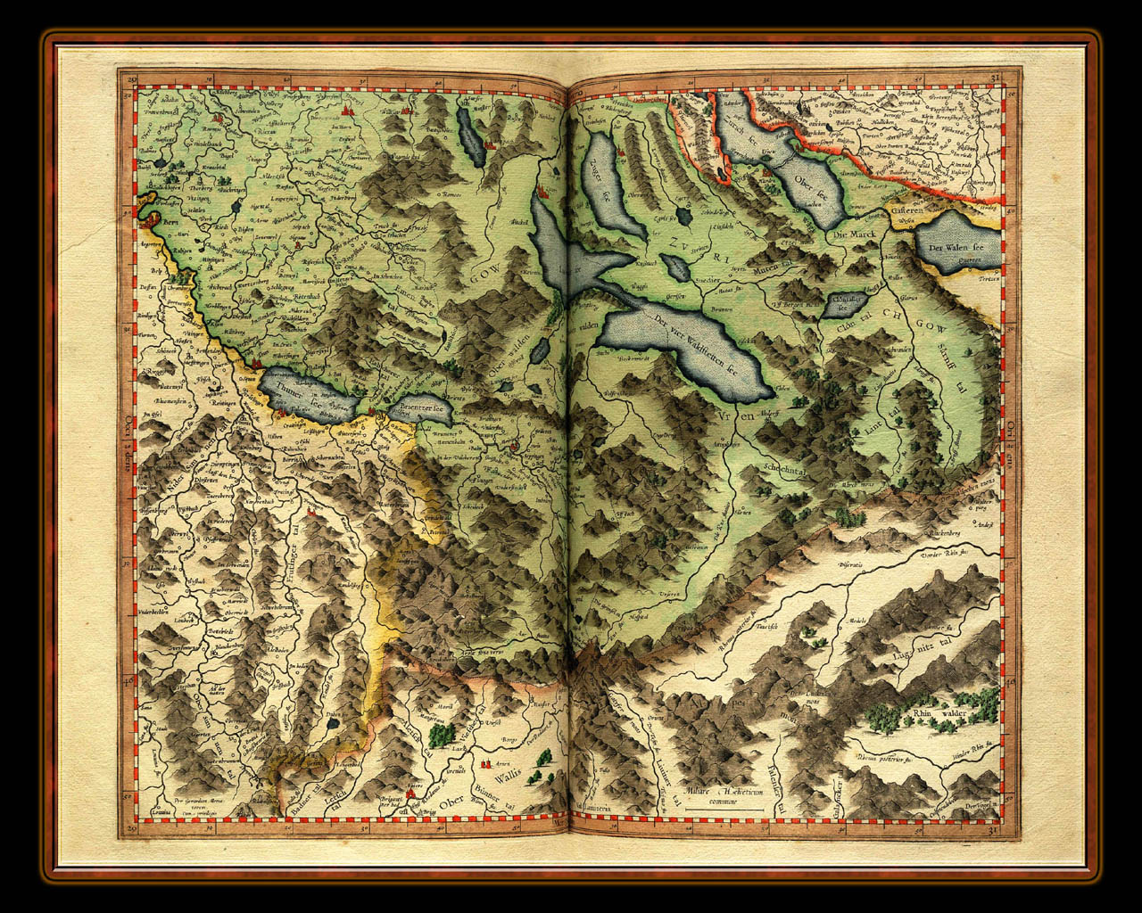 Map Wallpaper - Illuminated Manuscript Atlas of Maps for Desktop ...