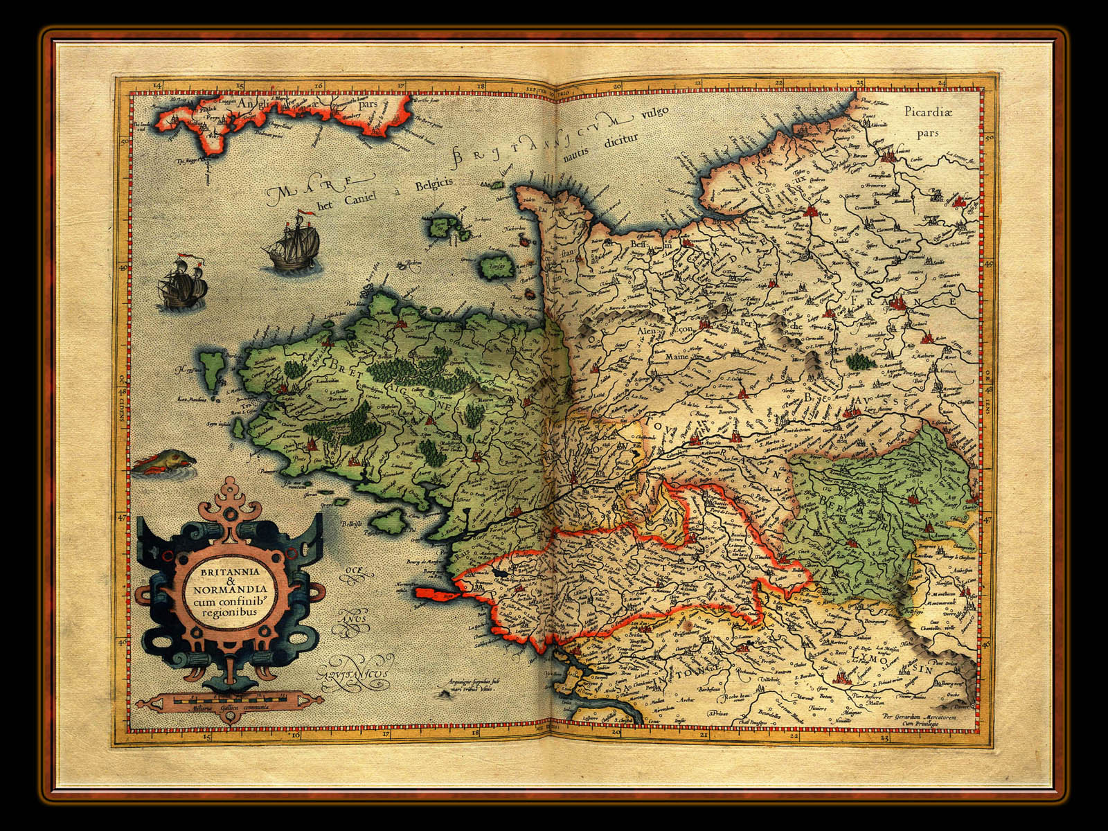 Map Wallpaper - Illuminated Manuscript Atlas of Maps for Desktop ...